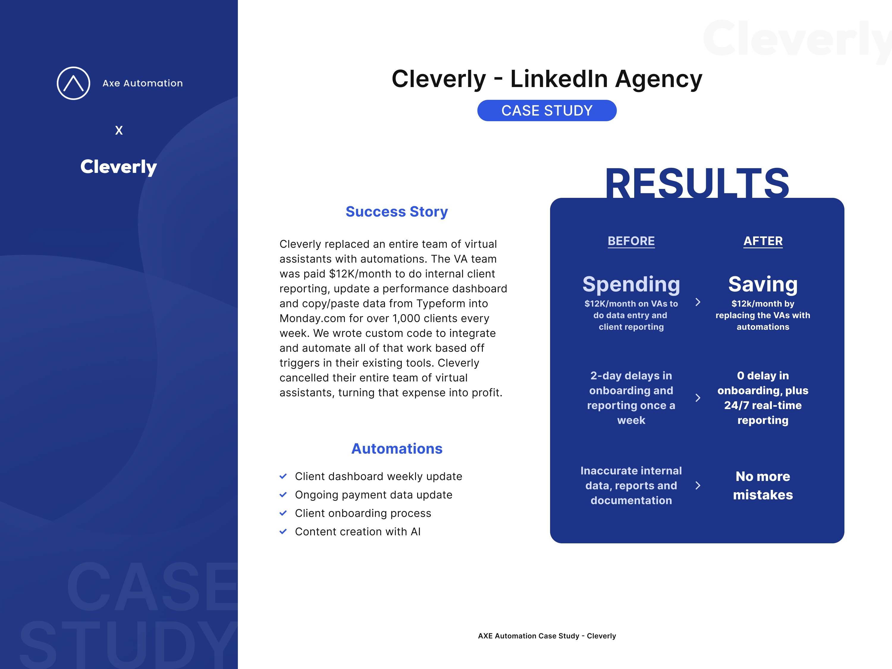 Case Studies for Axe Automation Clients